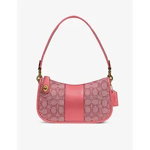 Coach Swinger Signature Jacquard Cotton-Blend And Leather Shoulder